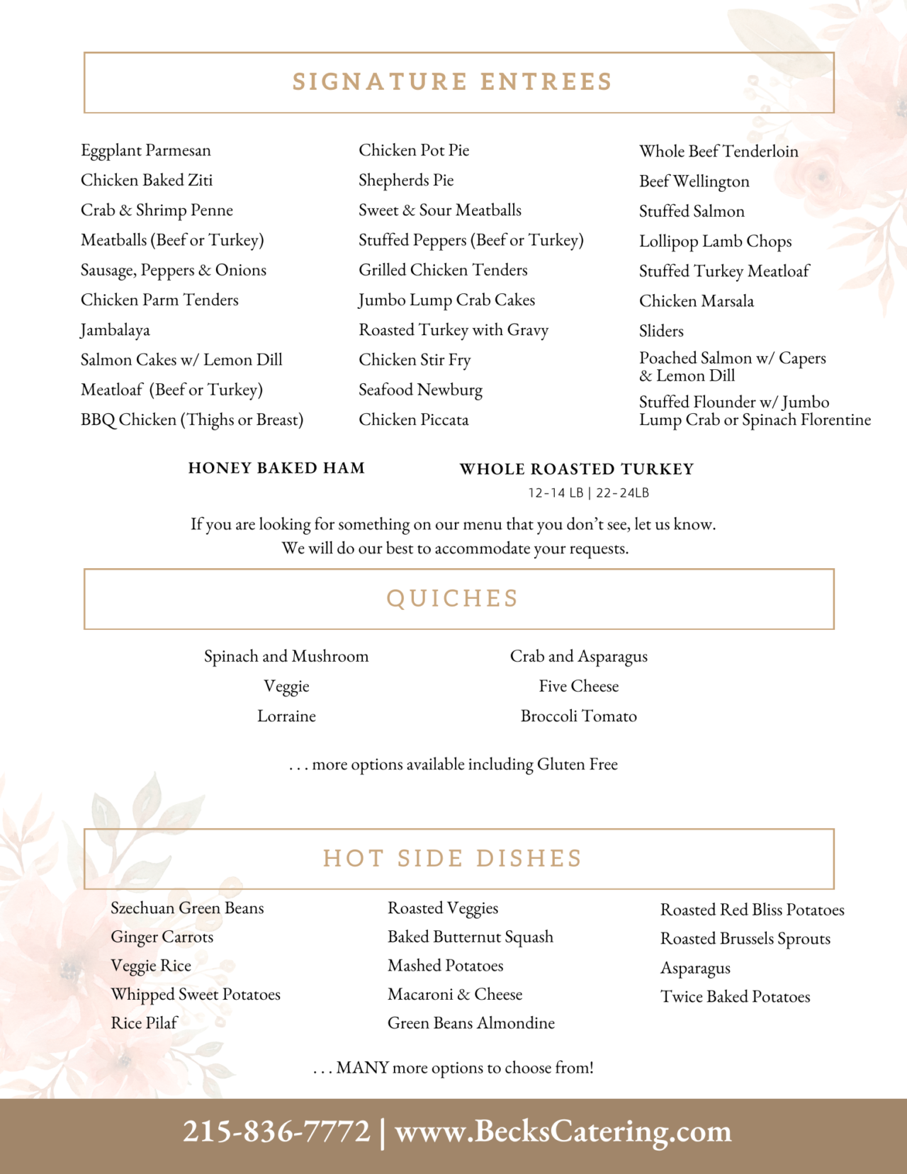 Catering Menu | Becks Catering